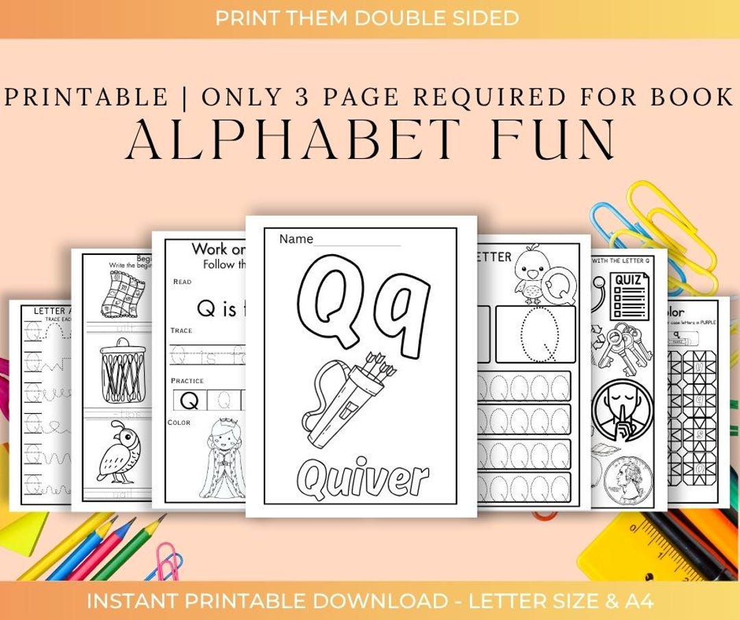 Printable Phonics Book, Foldable Alphabet Activity for Preschool ...