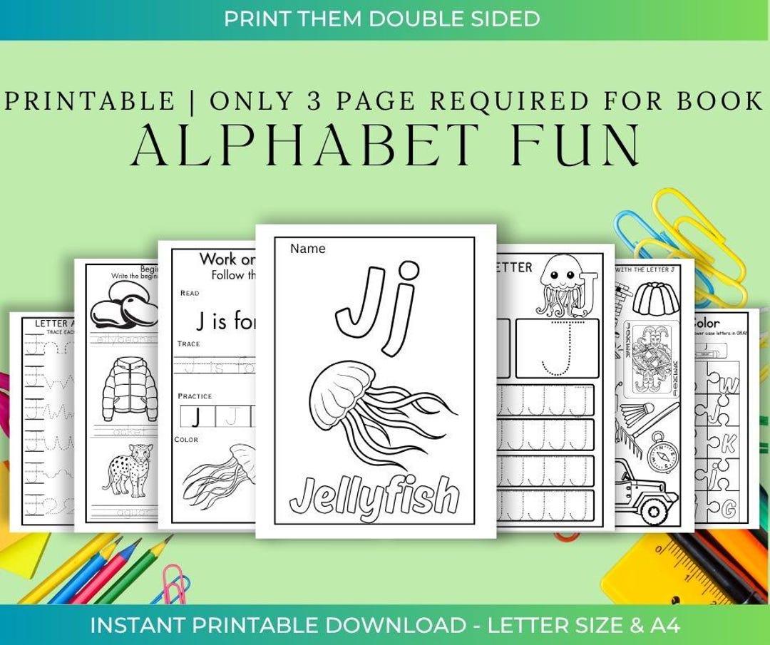 Printable Phonics Book, Alphabet Worksheets for Preschool ...