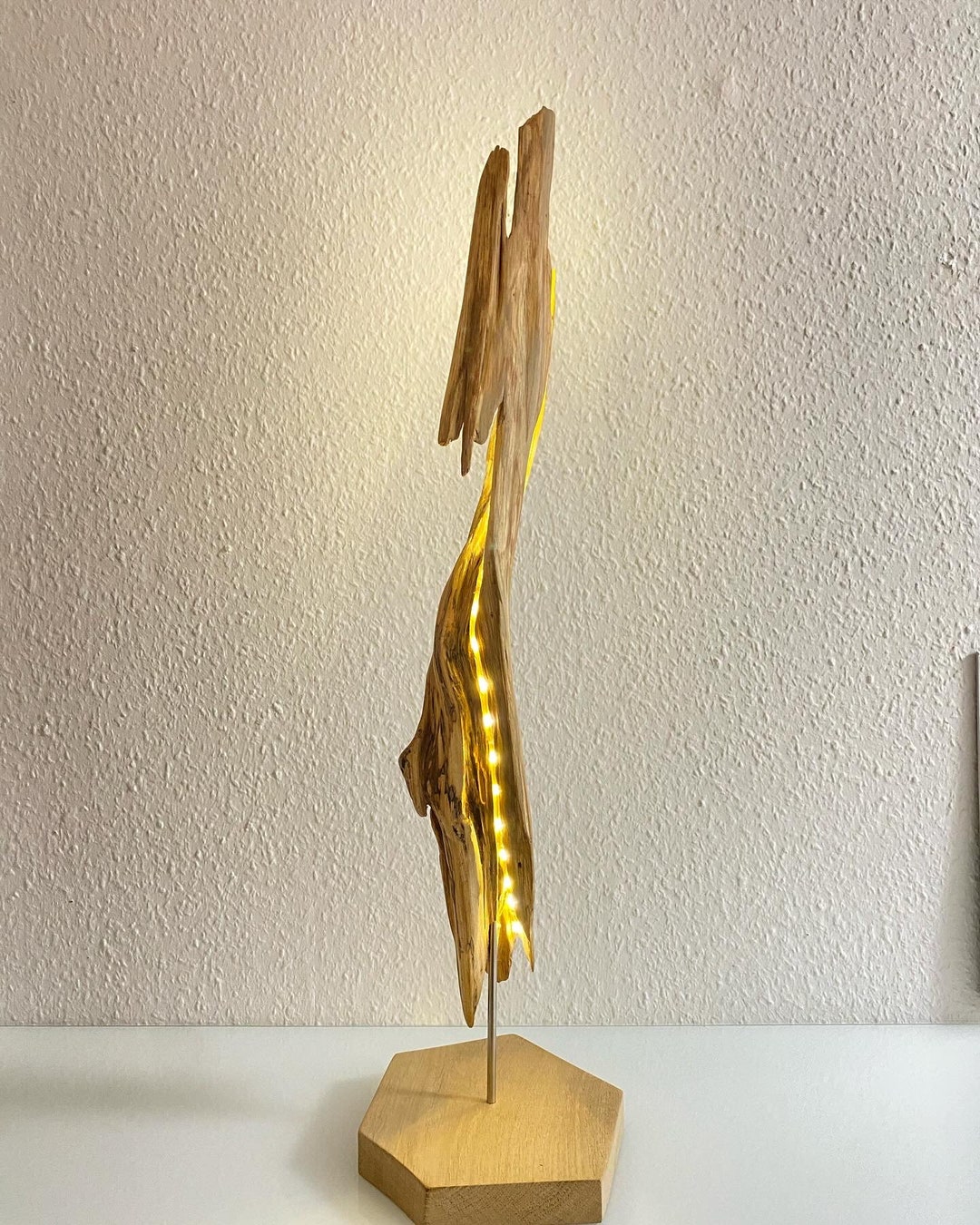 Table Lamp Oak Natural LED Floor Lamp Lamp Made of Oak Wood, Rustic ...