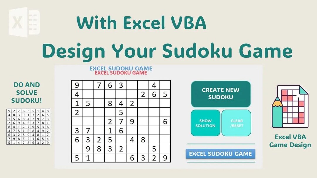 Sudoku Puzzle Game in Excel Solve Sudoku Automatically With VBA Code, Perfect for Puzzle Lovers ...