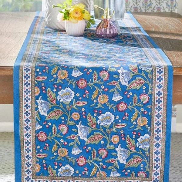 Blue Table Runner - Etsy