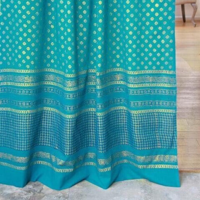 Turquoise Curtains - Etsy