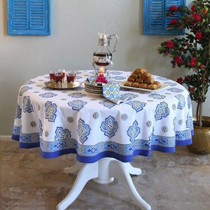 Casablanca Moroccan Tablecloth, Round Indian Tablecloth, Indian Home ...