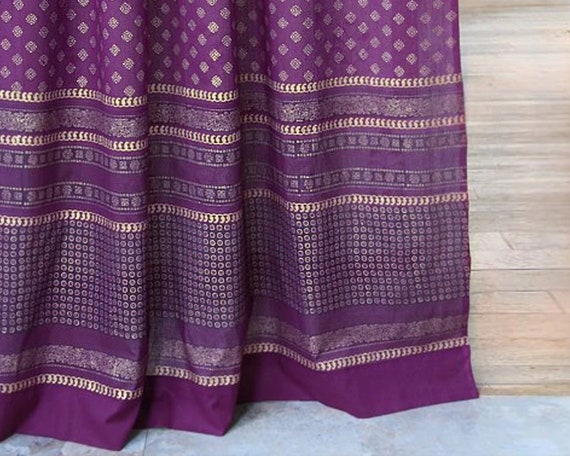 Dark Purple Patterned Curtains