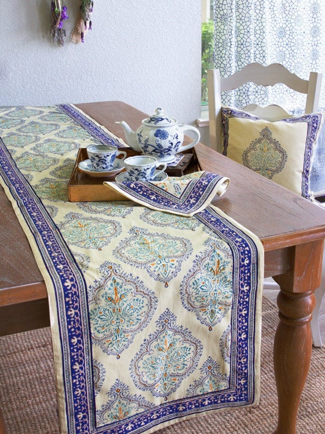 French Provence Table Runner, Reception Table Centerpiece, Wedding Day ...