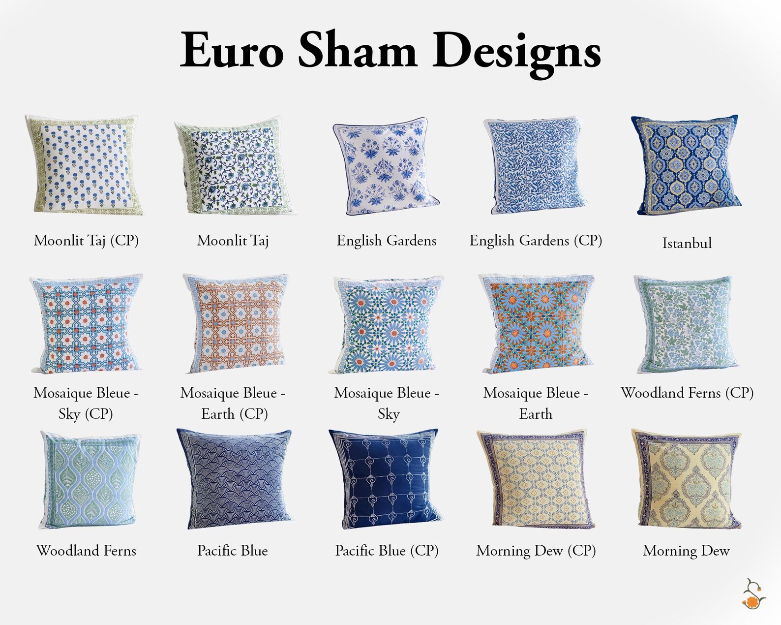 Euro Sham Cover 26x26 ~ Luxury Fabrics and Unique Woodblock Prints ...