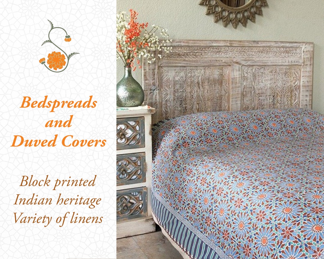 Mosaique Bleue Moroccan Bedspread Moroccan Bedding Blue - Etsy