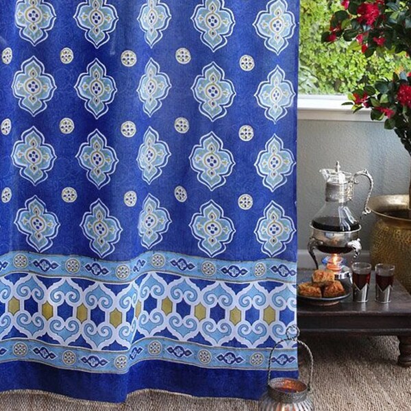 Blue Curtain Panels - Etsy