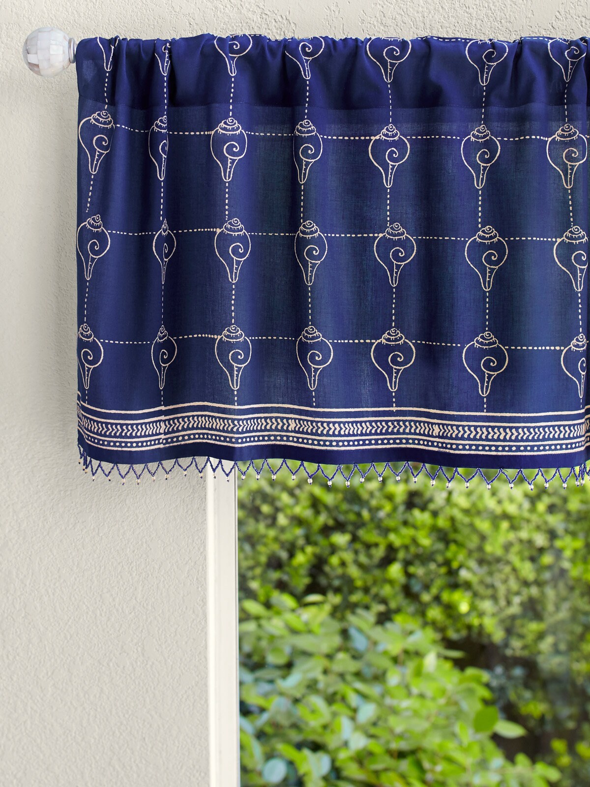 Pacific Blue CP Beaded Valance Window Valance Asian | Etsy
