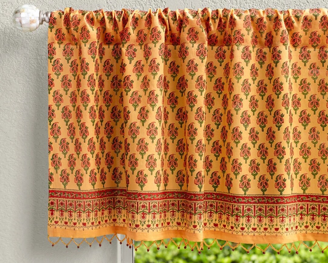 Indian Kitchen Curtains, Beaded Valance, Indian Curtains, Modern ...