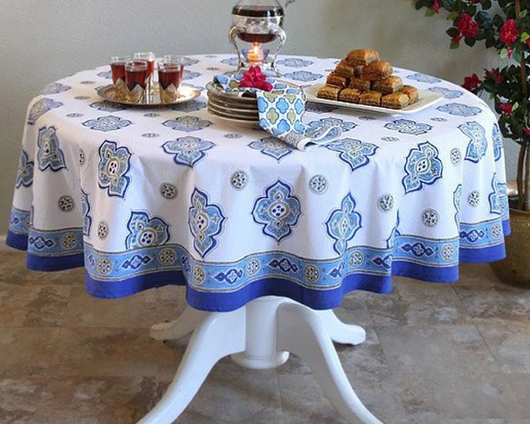 Casablanca Moroccan Tablecloth, Round Indian Tablecloth, Indian Home ...