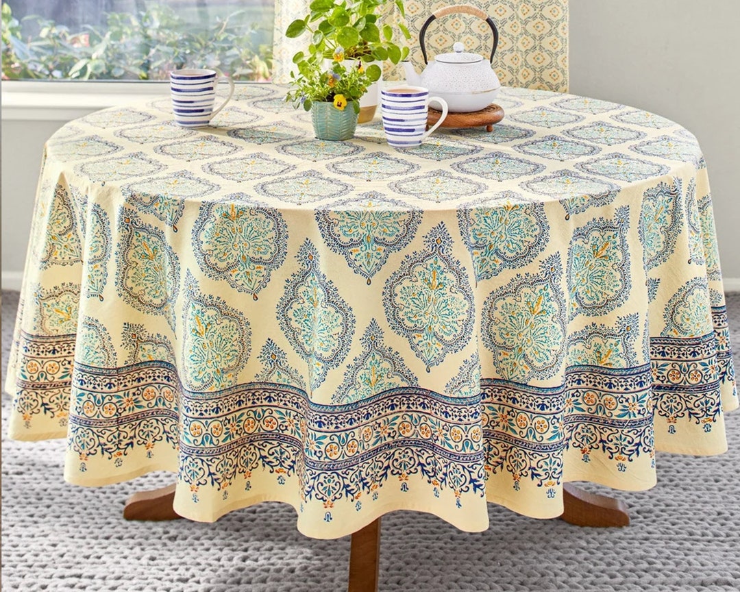 Round Tablecloth, Outdoor Home Decor, French Country Provence, Wedding ...
