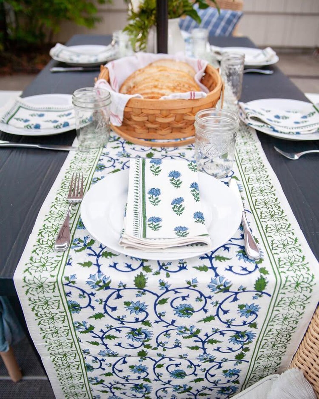 Indian Table Runner, Sunroom Table Runner, Elegant Table Runner, Floral ...