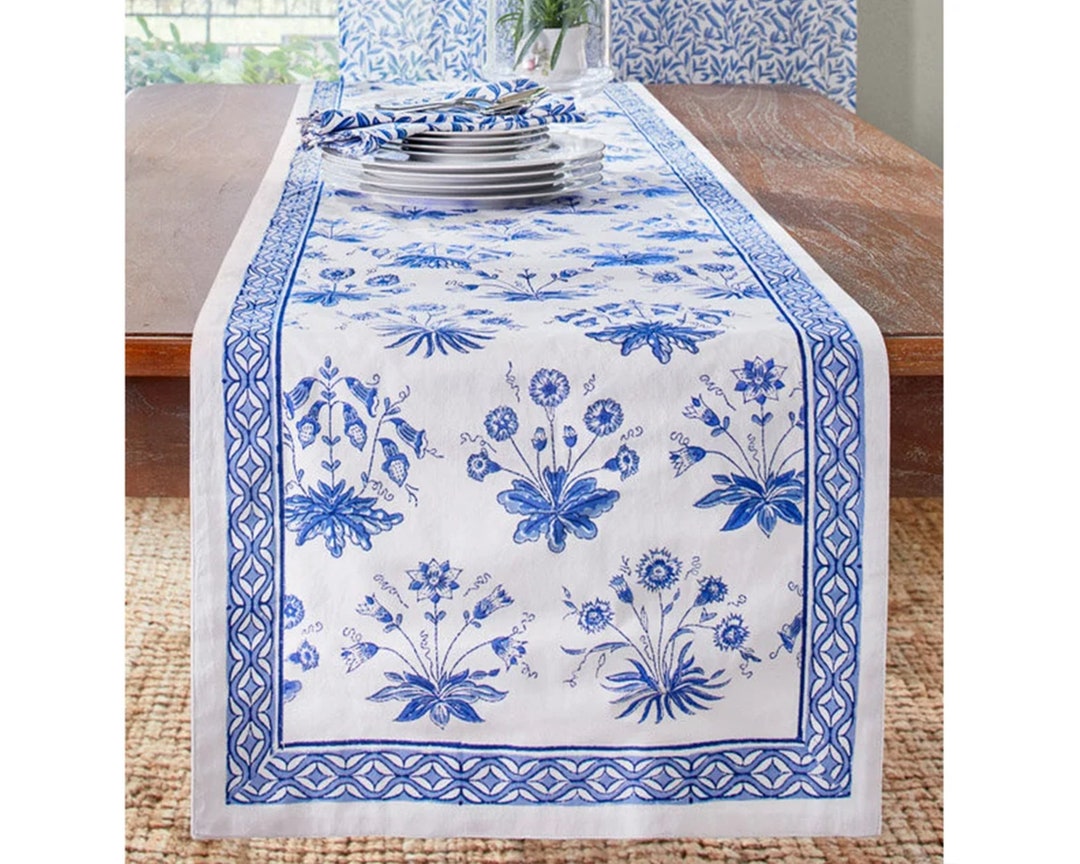 Indian Print Table Runner, Reception Table Centerpiece, Summer Style ...