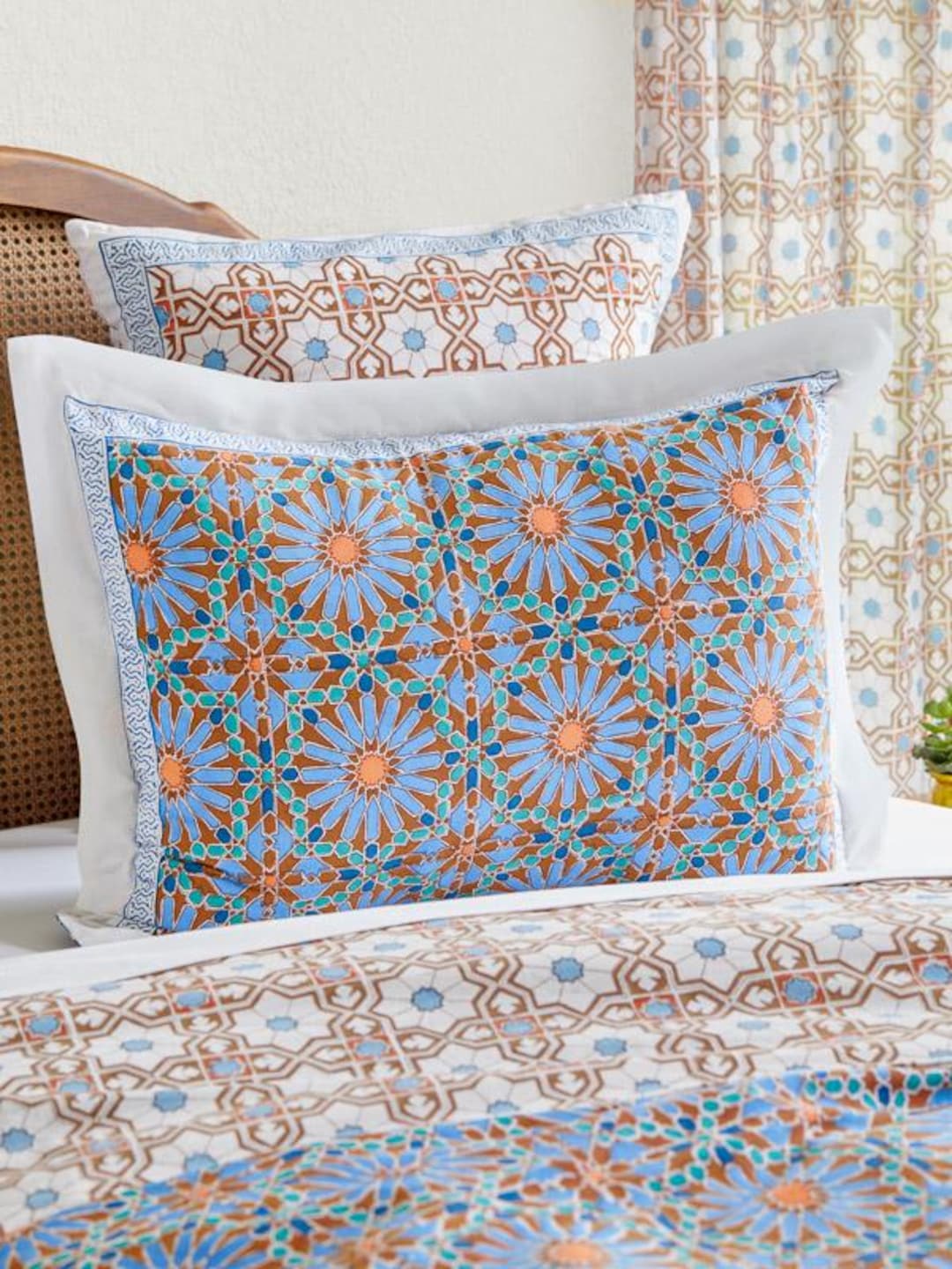 Moroccan Pillow Sham, Block Print Pillow Case, Standard Pillow Case ...