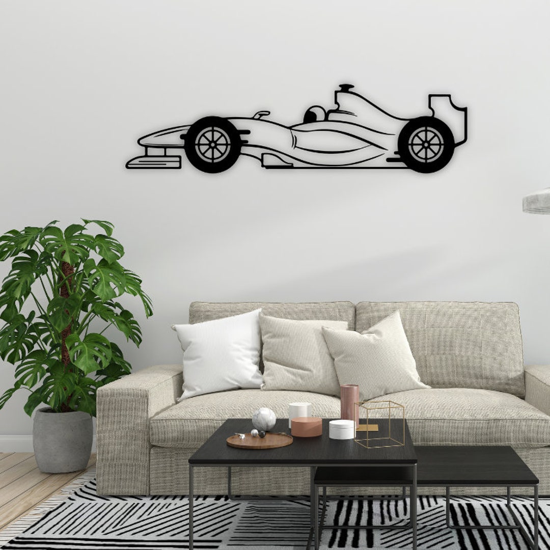 Custom Name Formula 1 Car Silhouette Metal Sign, Car Metal Wall Art ...