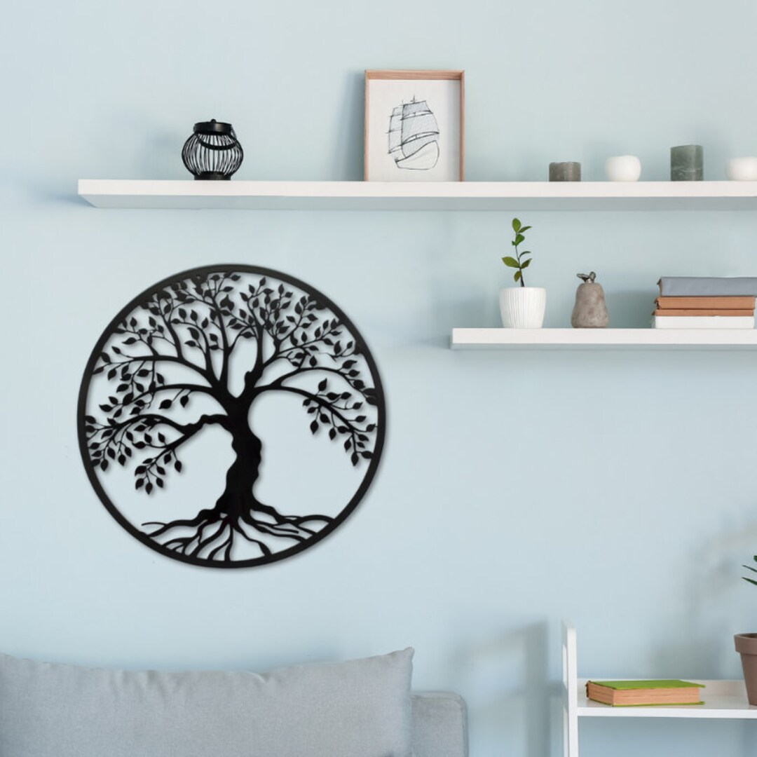 Metal Tree of Life Family Tree Wall Art, Family Tree With Roots Wall ...