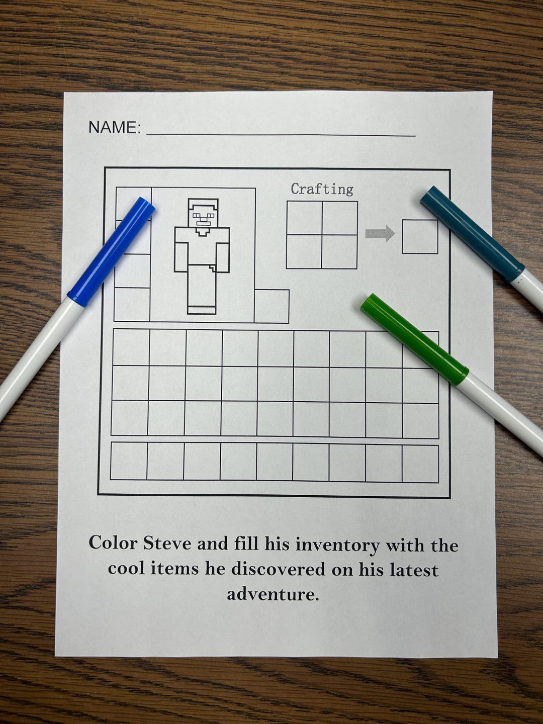 Pixel Gamer Inventory Worksheet- Craft- Party Activity- Digital ONLY - Etsy