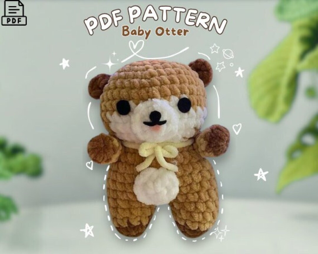 Baby Otter Crochet Pattern - Instant Download PDF, Plushie Pattern ...