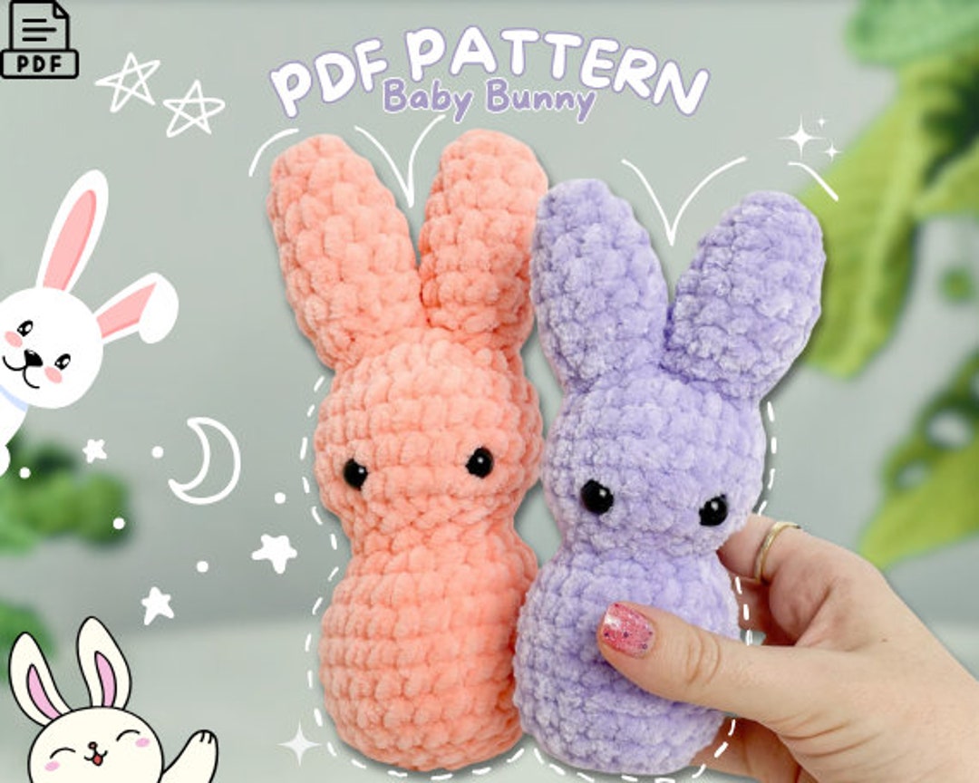 Peep Bunny Crochet Pattern - Easter Bunny Pattern, Downloadable PDF, Cute Easter Gift, Digital ...