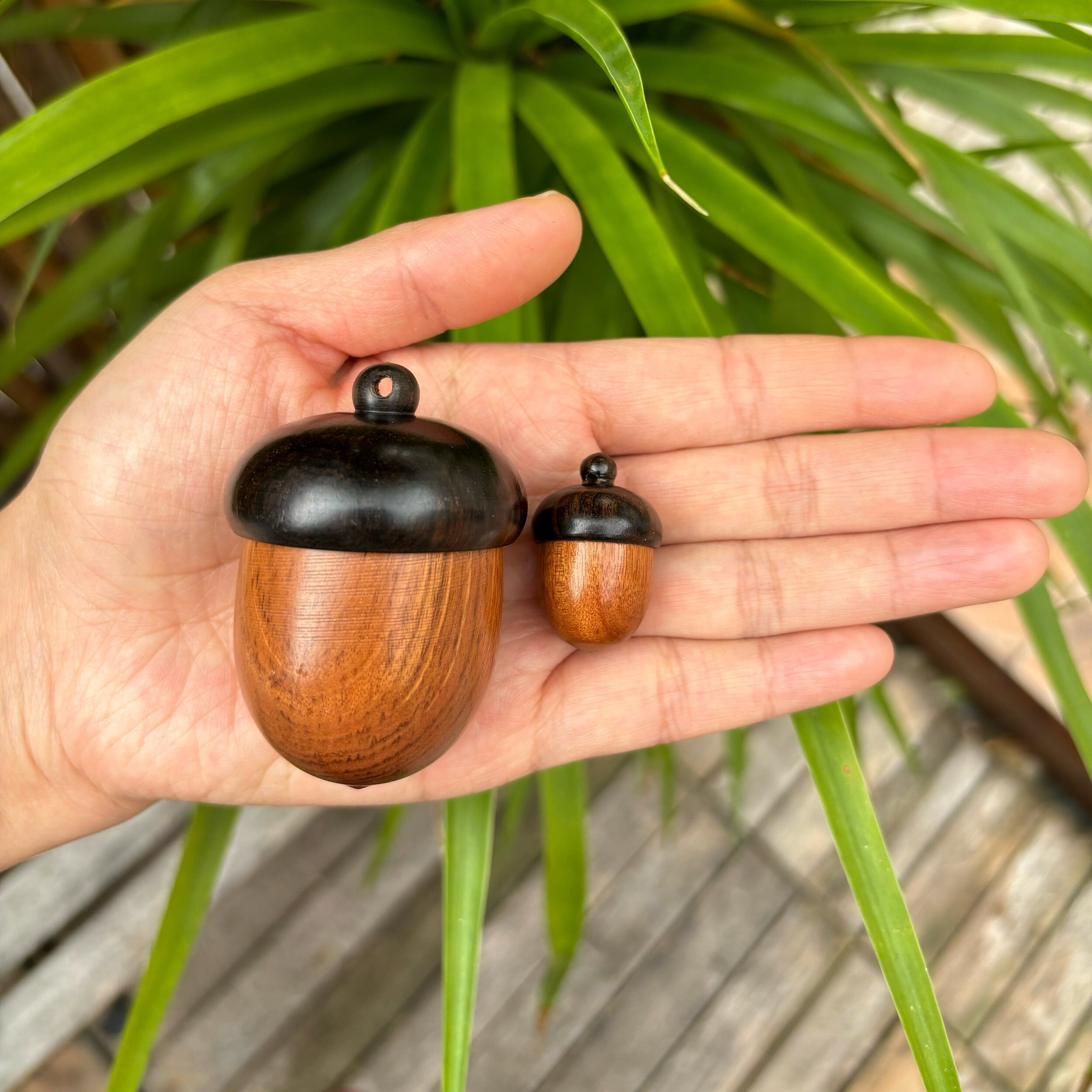 Wood Acorn Nut, Secret Canister, Memorial Vial Prayer Box, Screwed ...