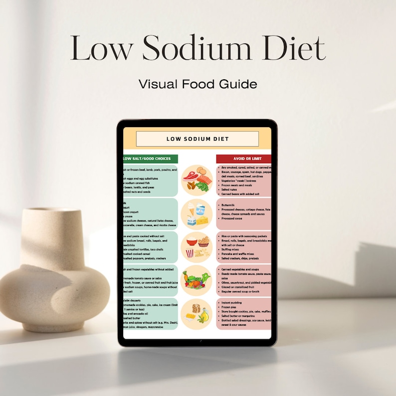 Low Sodium Diet Food Guide, Low Sodium Food List, Low Sodium Grocery ...