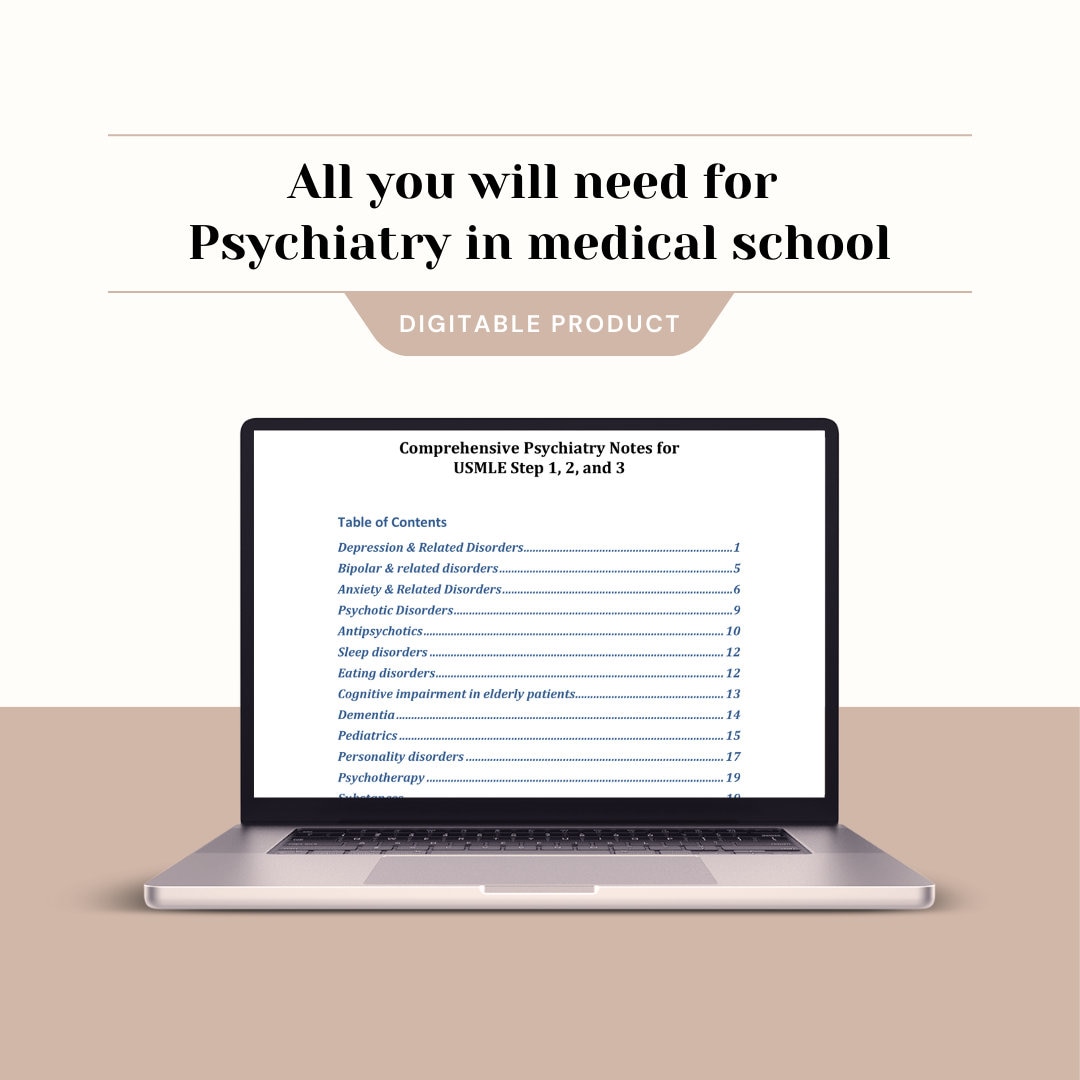 Comprehensive Psychiatry Notes for Step 1, Step 2, and Step 3; Ultimate ...