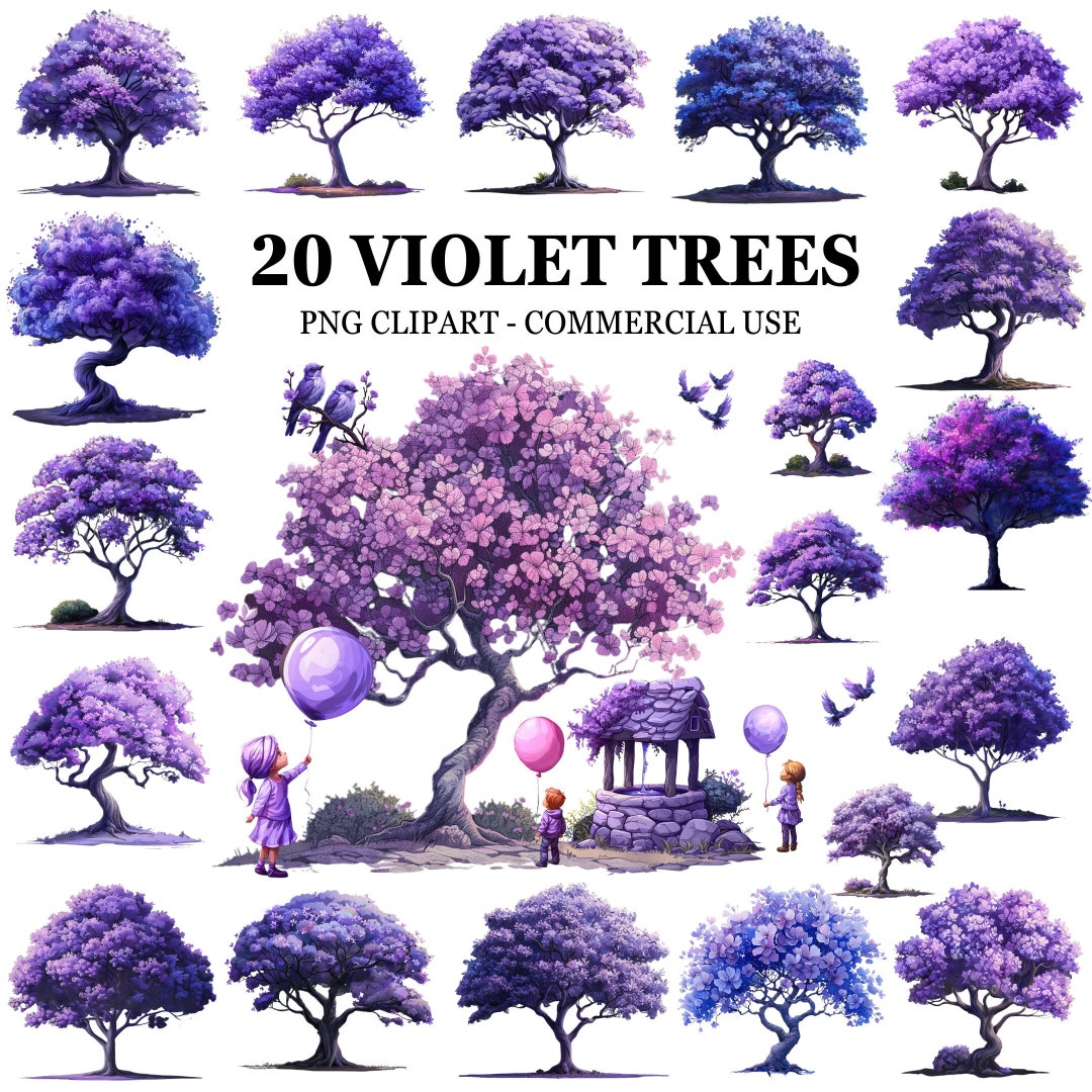 Violet Trees, Purple Tree, Purple Leaves, Transparent Background ...