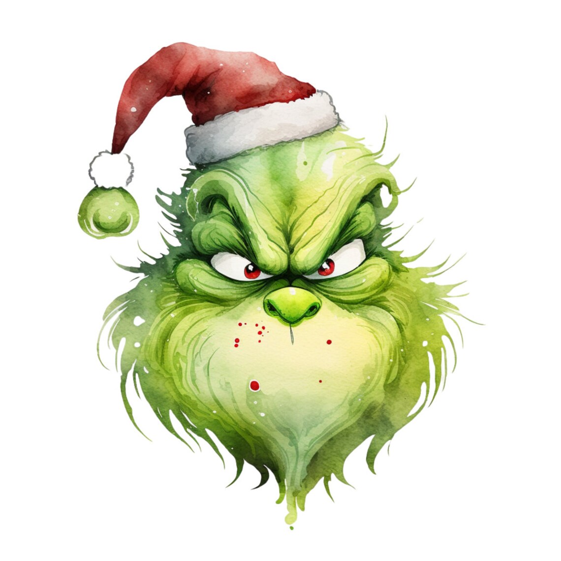 Grinch Watercolor Clipart Holiday Clipart Grinch PNG Transparent ...