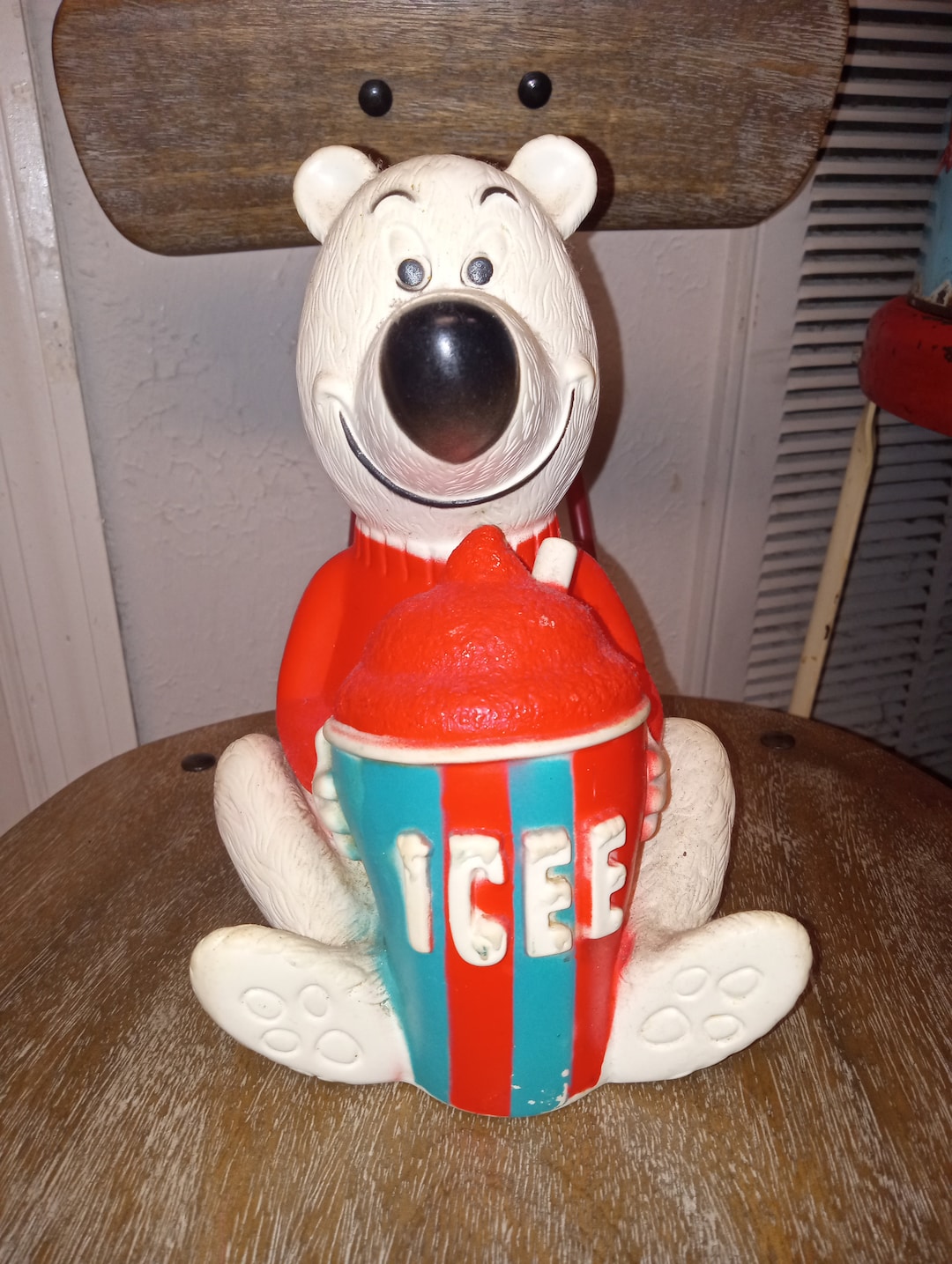 Vintage 1970s ICEE Polar Bear Vinyl Bank - Etsy