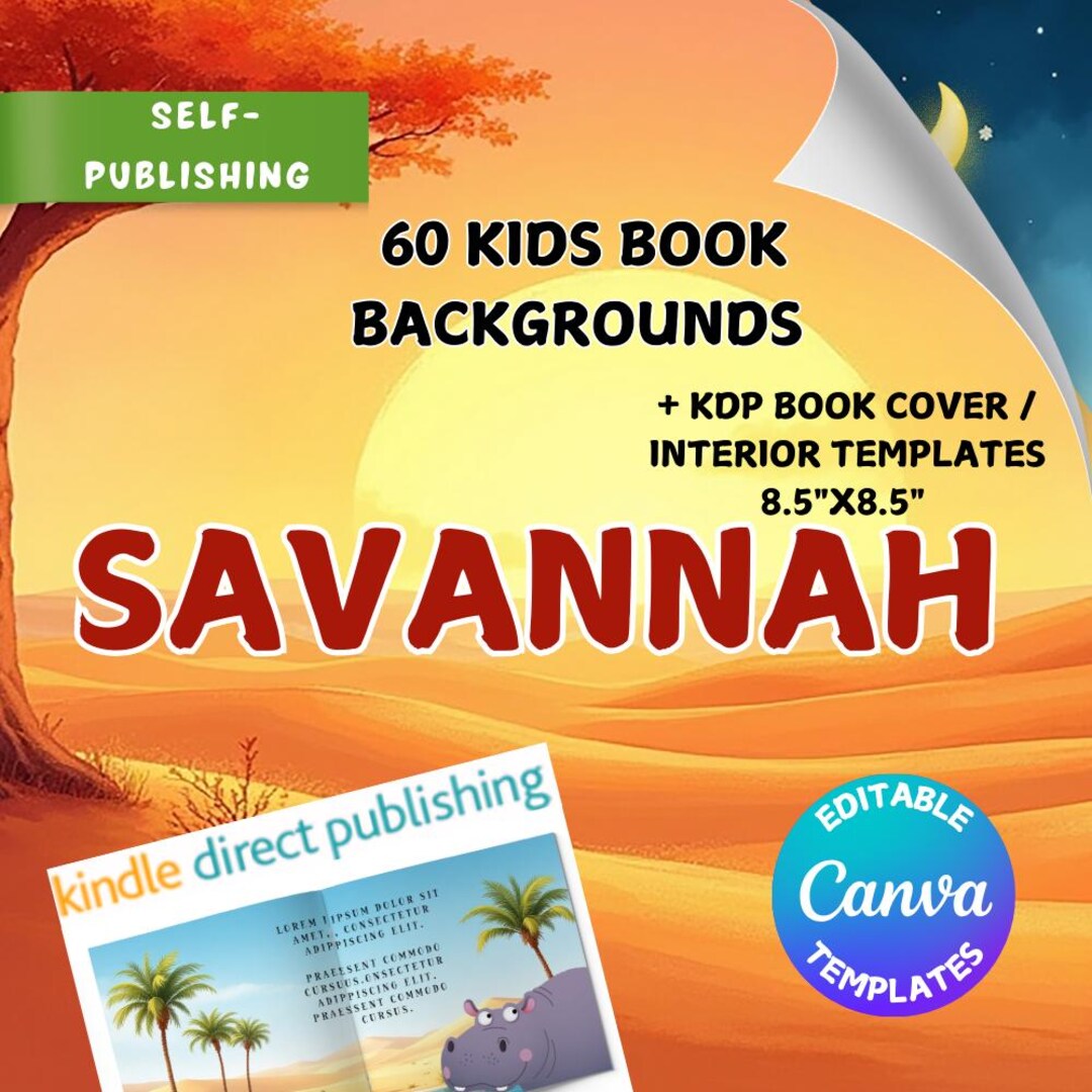 60 KDP Story Book Backgrounds Canva Template Self Publishing, Book ...