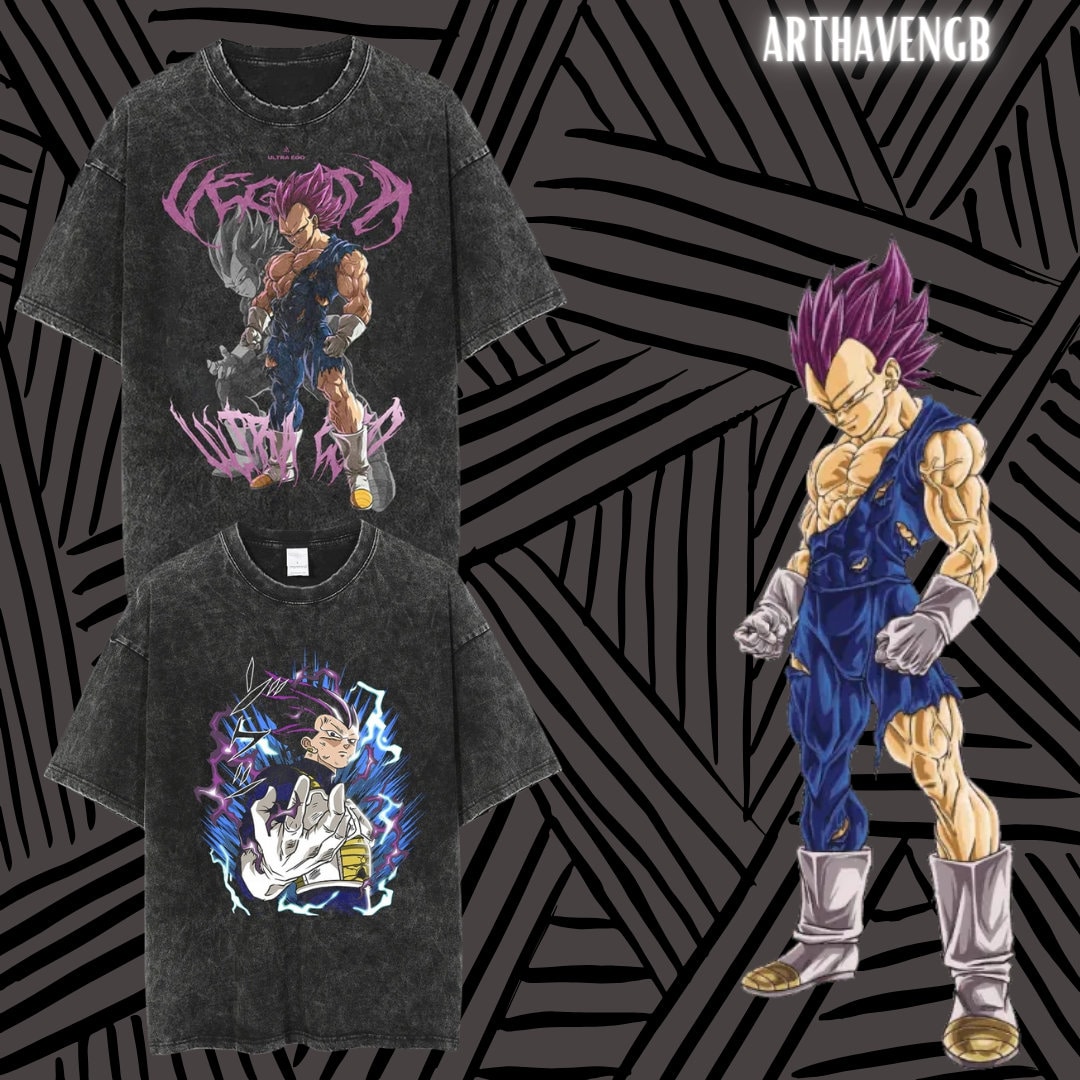Vegeta DBZ Washed Design Streetwear Anime Clothing - Etsy