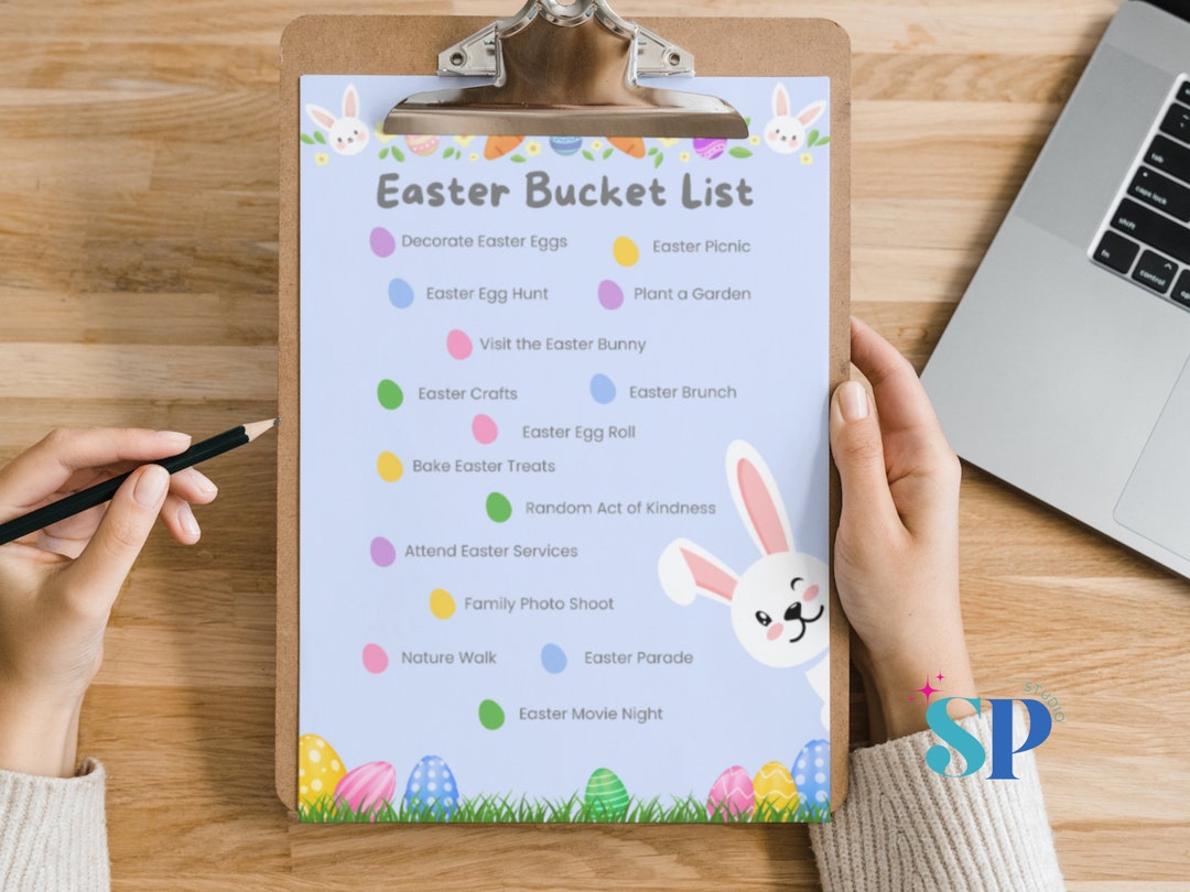 Printable Easter Bucket List, Family Bucket List, Easter Kids Activity ...