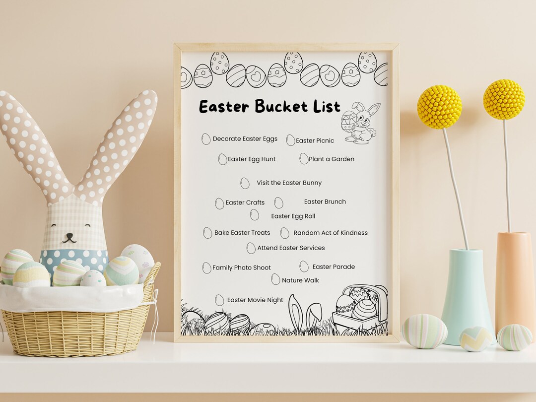 Printable Easter Bucket List, Family Bucket List, Easter Kids Activity ...