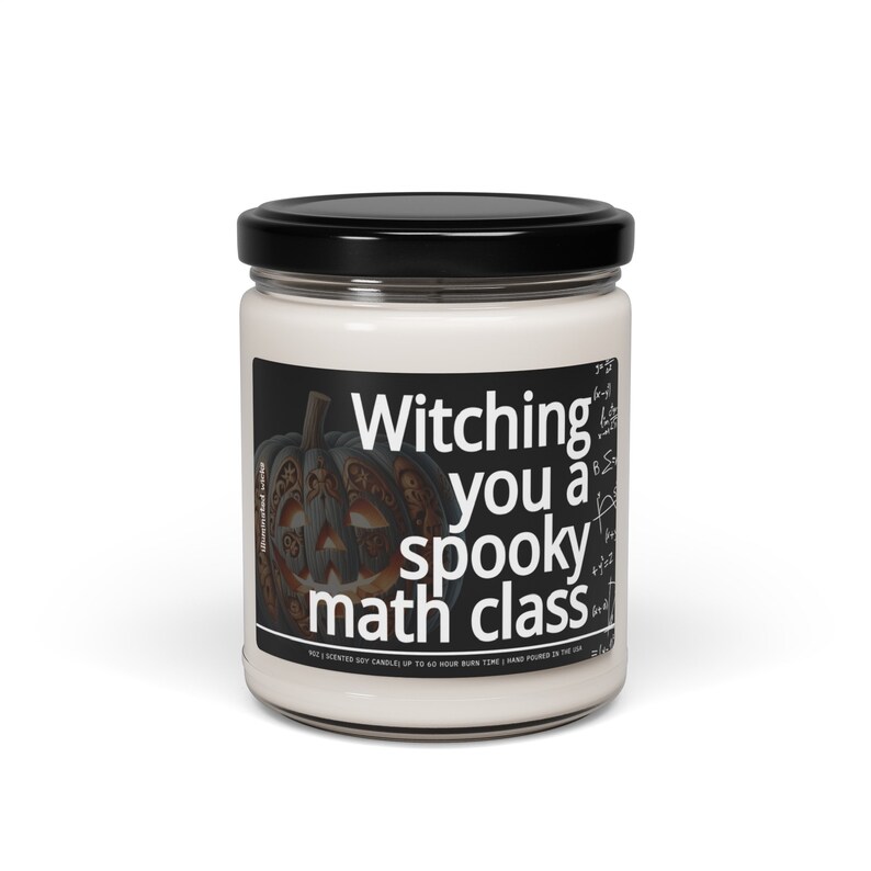 Funny Math Teacher Candle for Halloween, Math Classroom Decor, Math ...