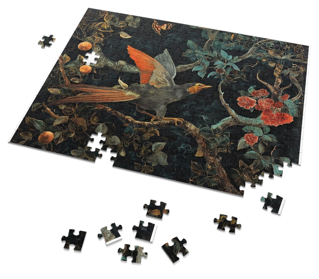 William Morris Inspired Bird Nest Jigsaw Puzzle, Bird in a Forest ...