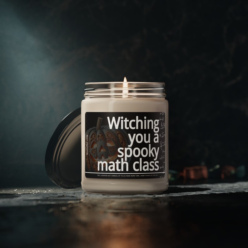 Funny Math Teacher Candle for Halloween, Math Classroom Decor, Math ...