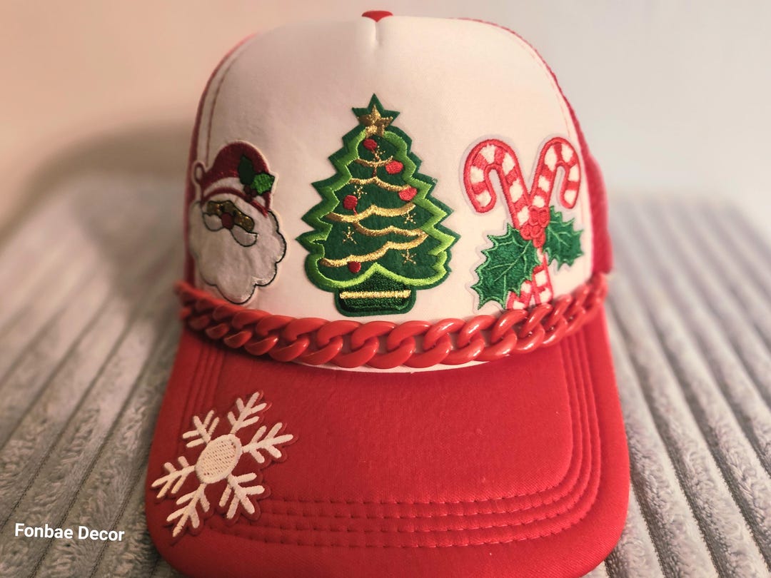 Christmas Tree Cap, Santa Trucker Cap, Christmas Holiday Hat, Gift for ...