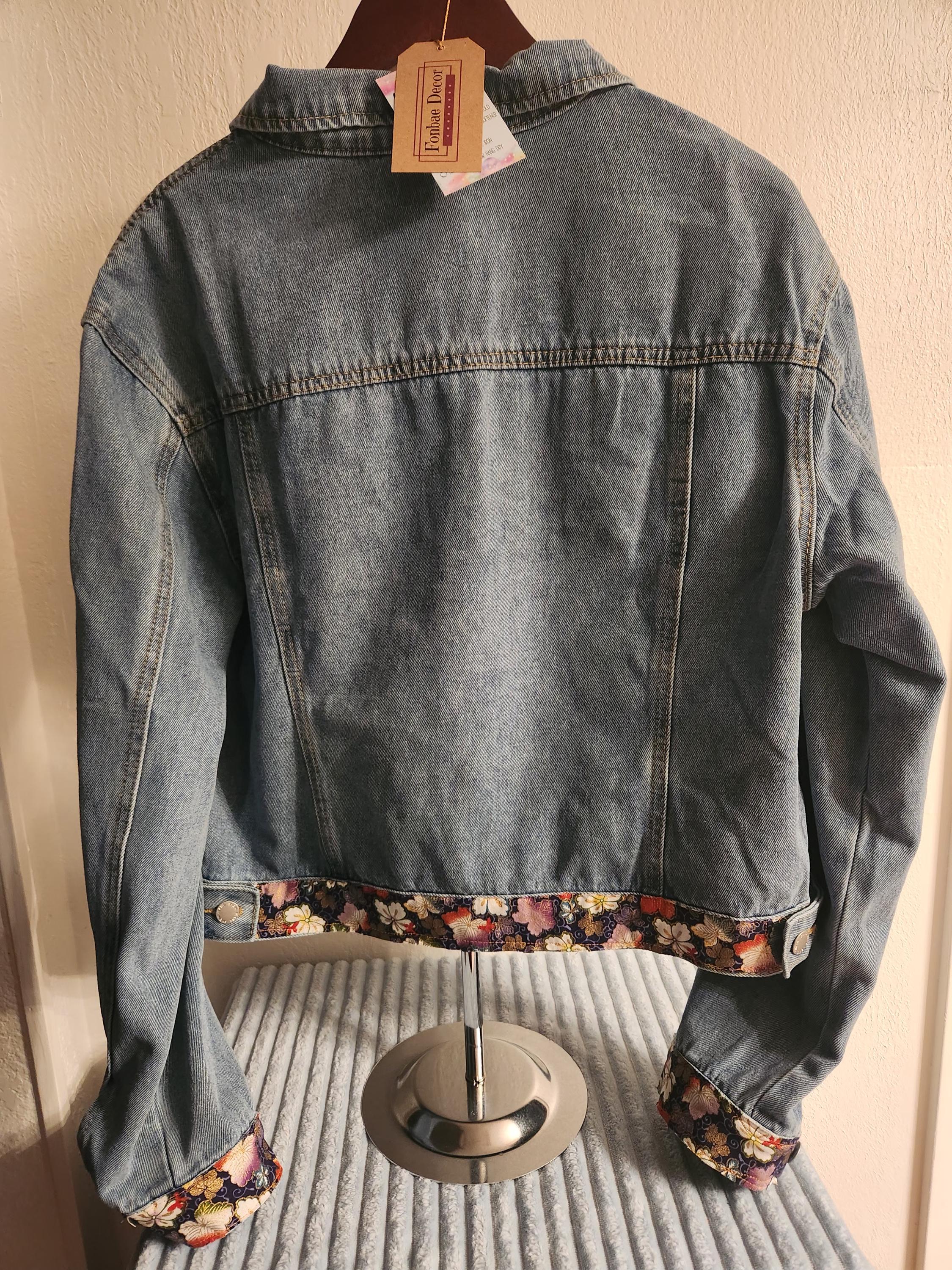 Patchwork Denim Jacket-butterfly & Birds - Etsy