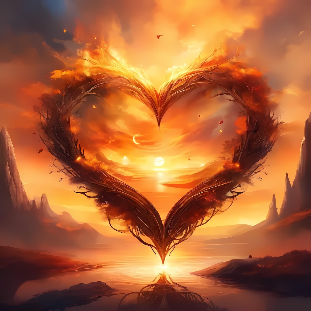 4 Images Flaming Heart 4096x4096 24bit PNG Love, Liebe, Angel ...