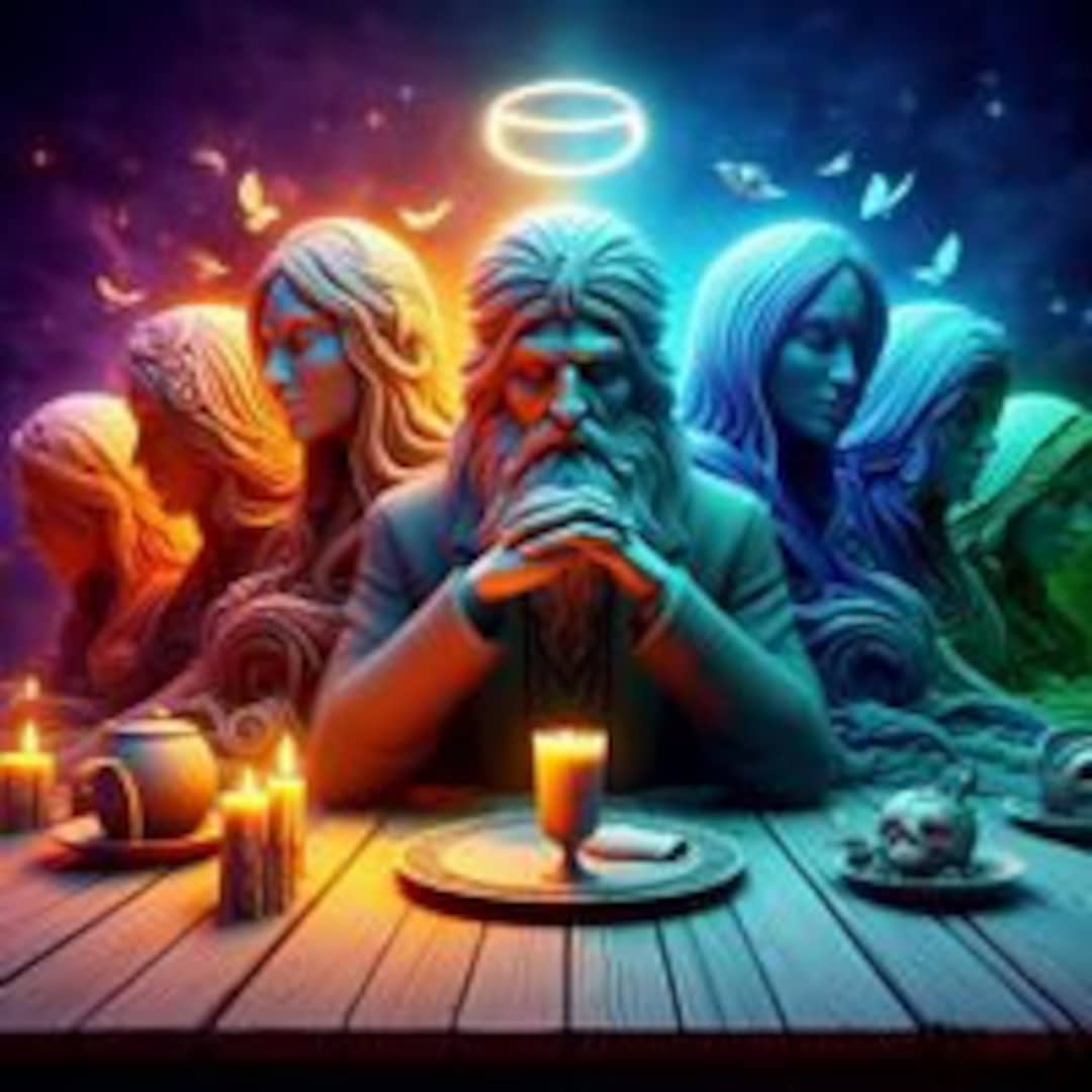 4 Images Mystical, Sitting at the Table, in the Form of Envy, Greed ...