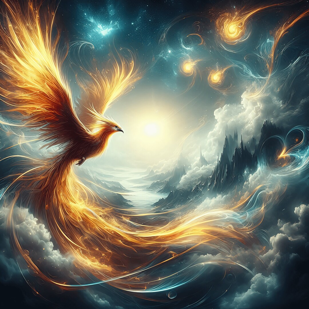 Heavenly Phoenix Firebird, Phoenix, Phoenix Art Print, Download, Wall ...