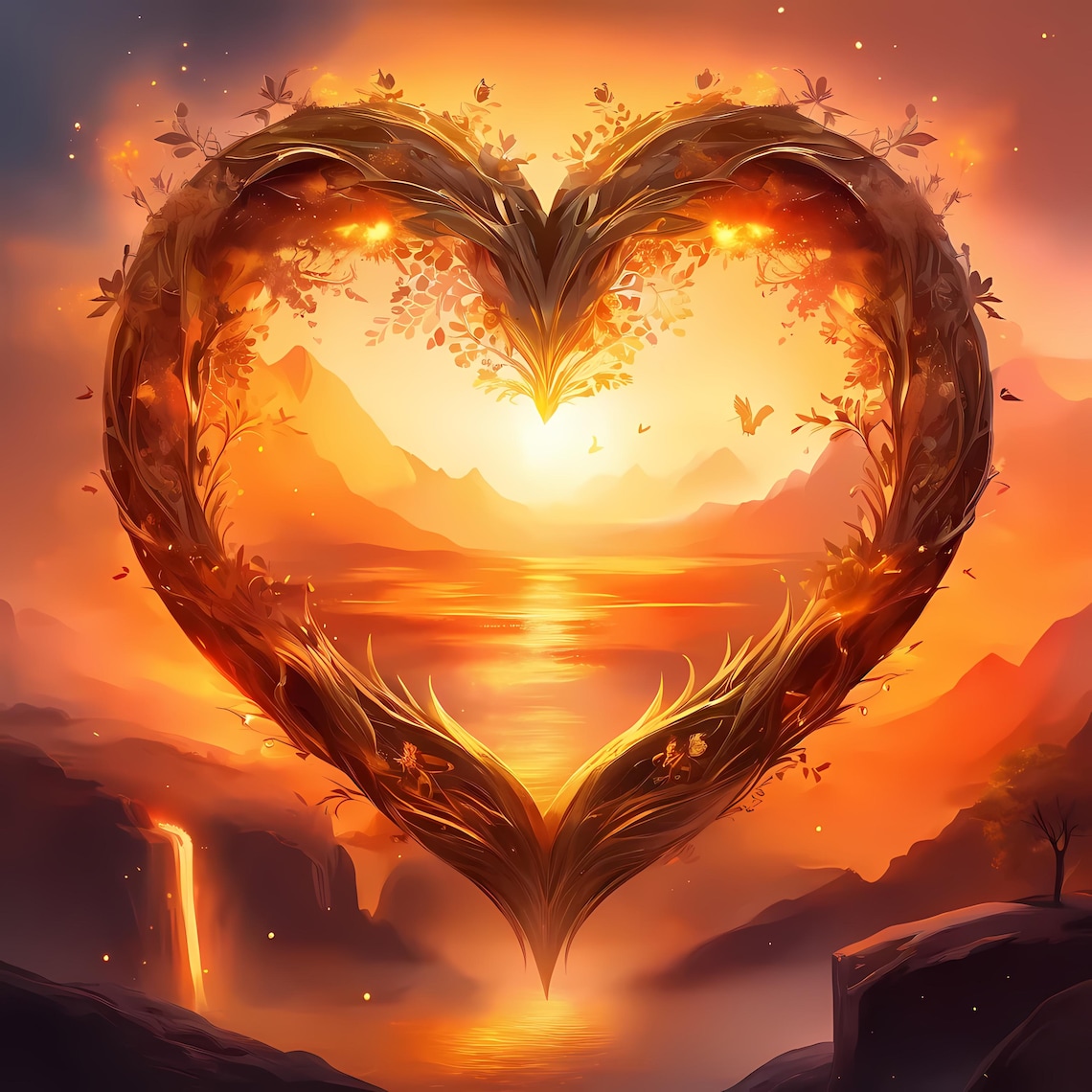 4 Images Flaming Heart 4096x4096 24bit PNG Love, Liebe, Angel ...