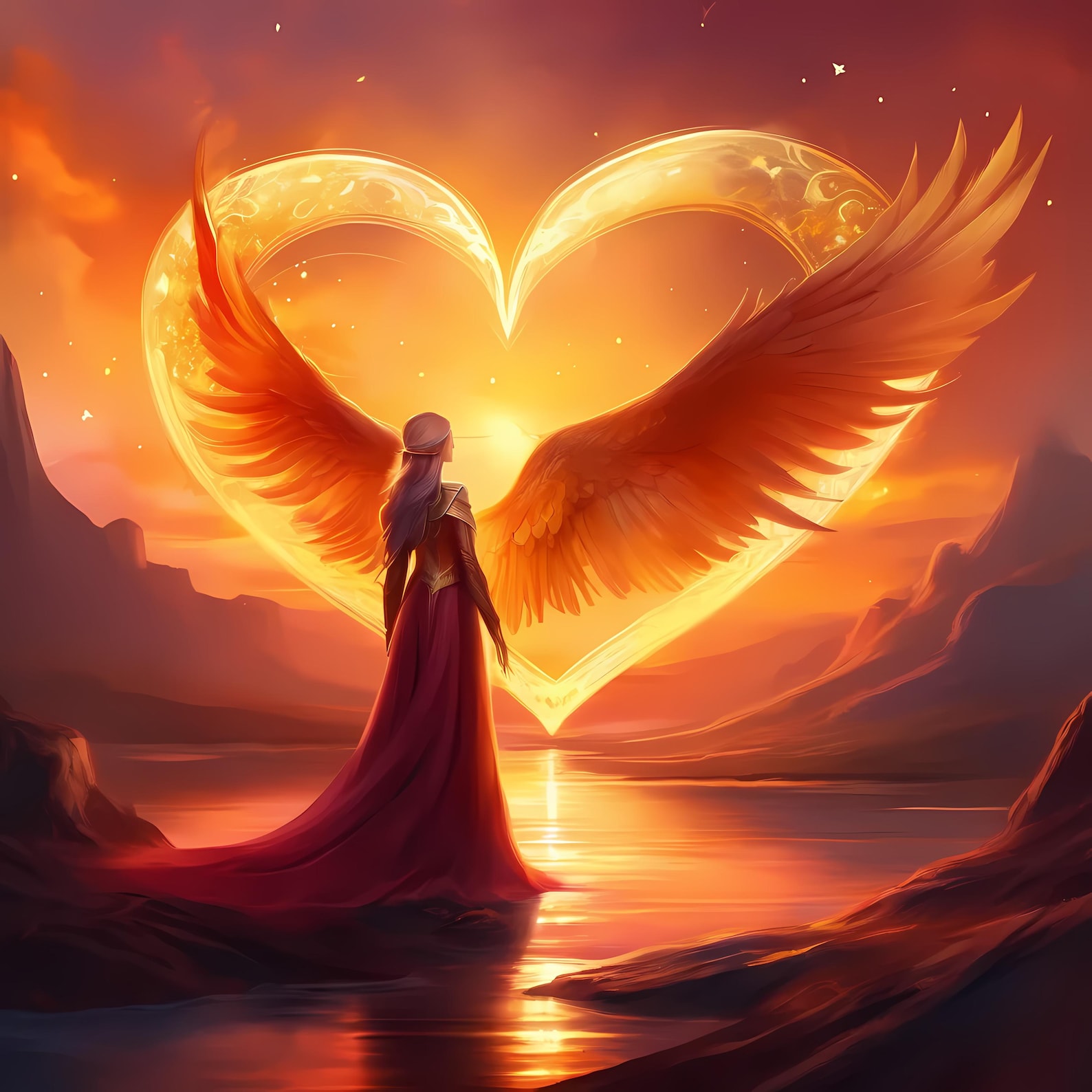 4 Images Flaming Heart 4096x4096 24bit PNG Love, Liebe, Angel ...