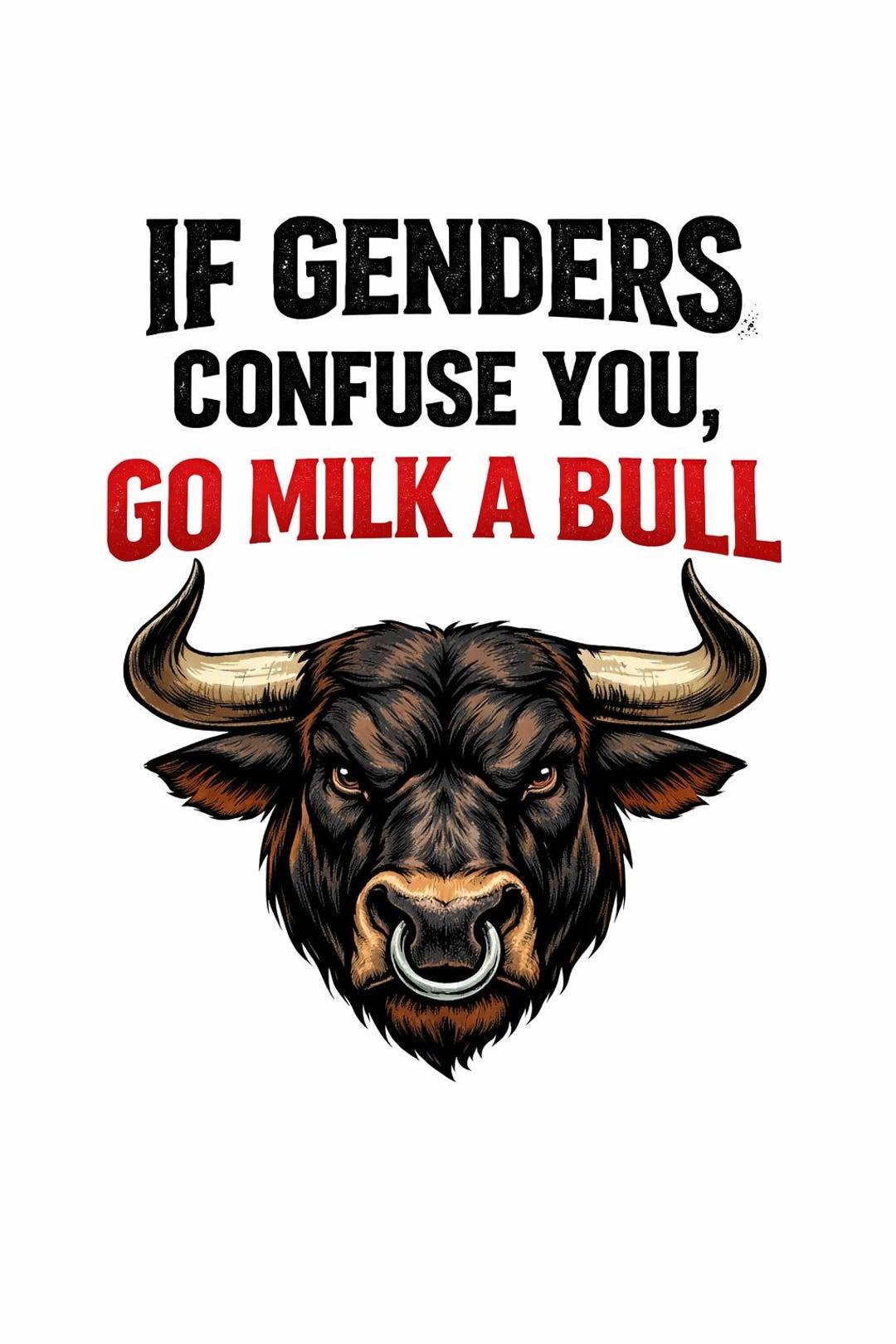 Statement Bull Graphic T-shirt–bold Humor Slogan Tee–satirical ...