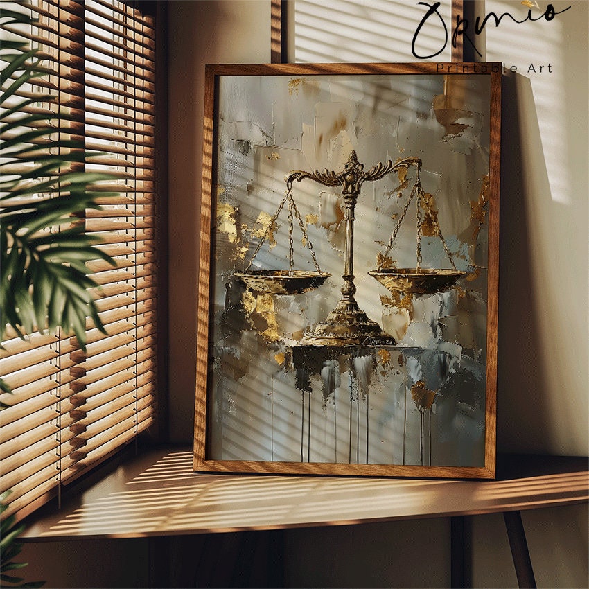 Scales of Justice Art Print, Legal Office Decor, Modern Law Decor ...