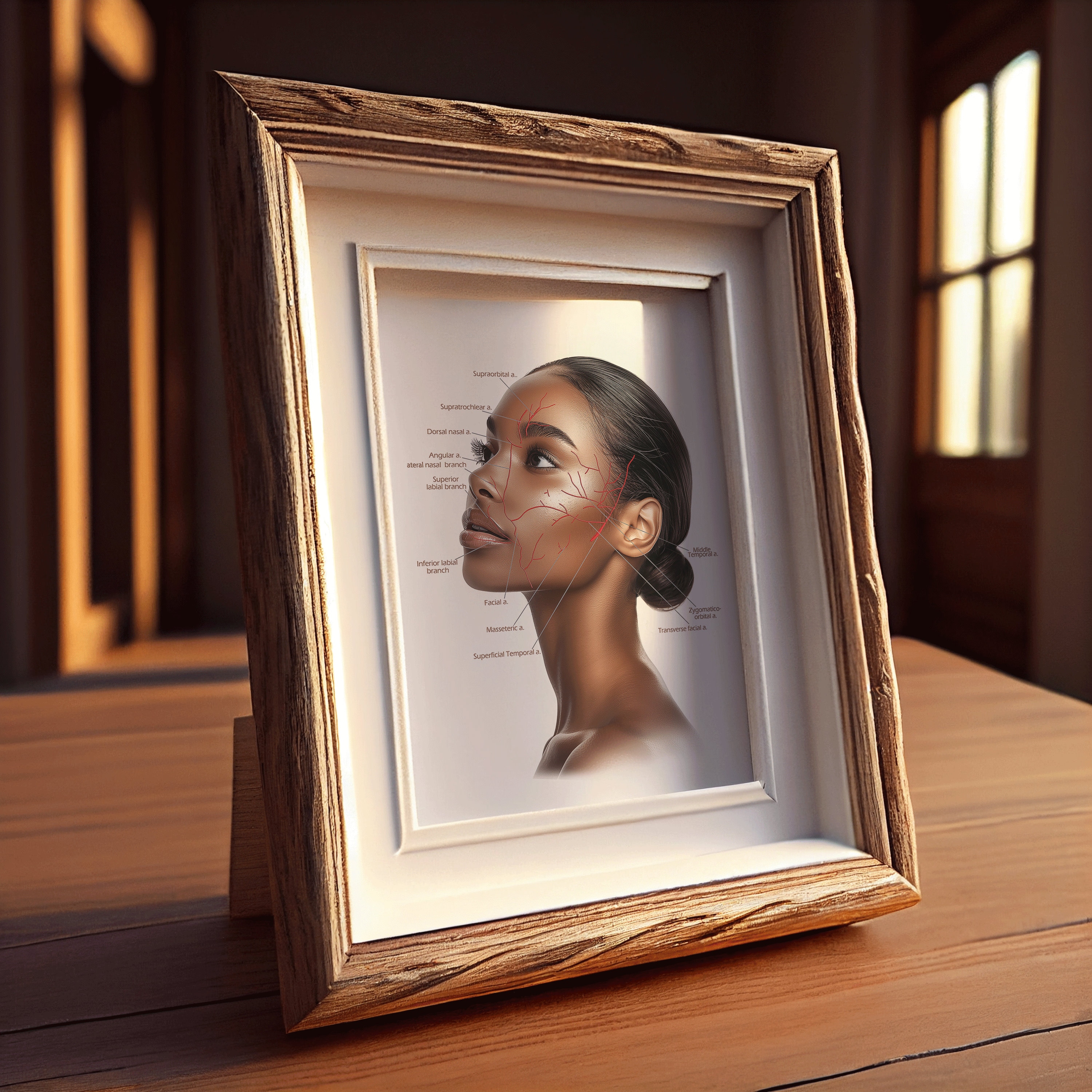 Facial Arteries Art Printable, Skin Clinic Decor, Medical Spa Decor ...