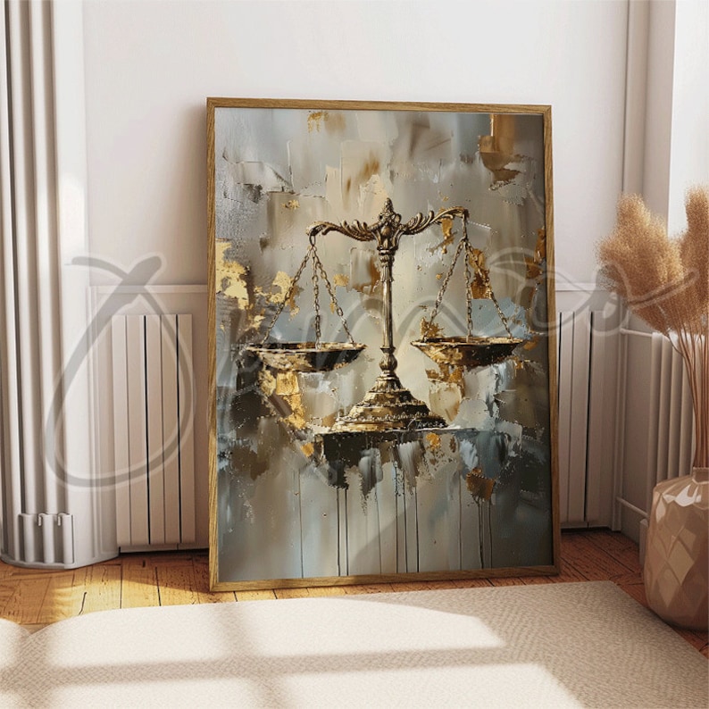 Scales of Justice Art Print, Legal Office Decor, Modern Law Decor ...
