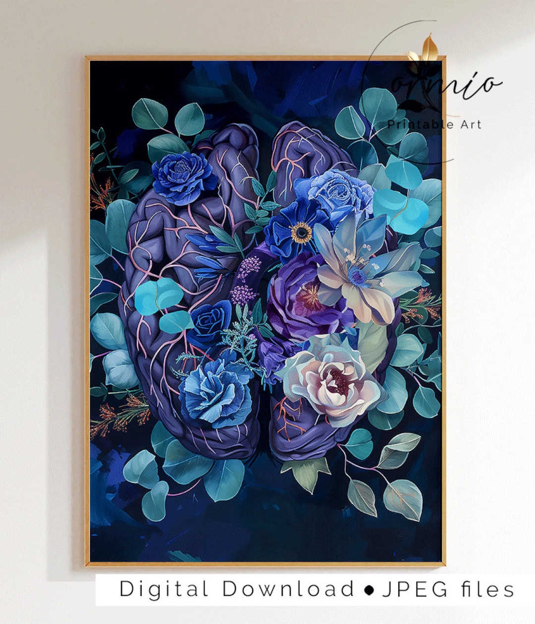 Floral Brain Art Print, Mental Health Art, Occupational Therapy Wall ...