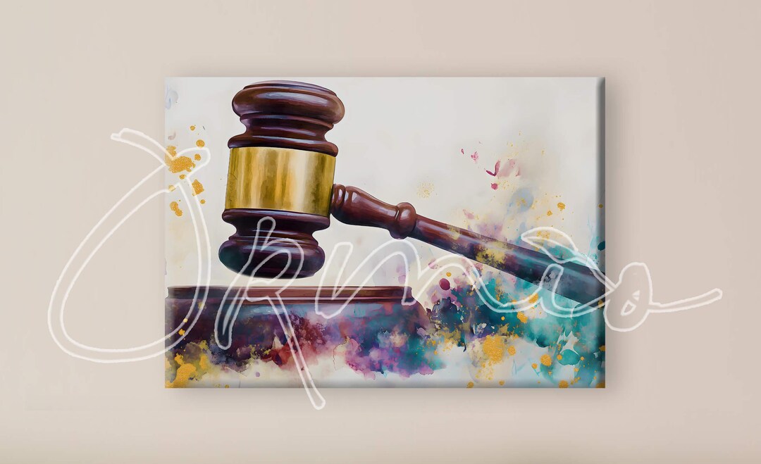 Abstract Gavel Poster - Printable Wall Art for Lawyer Offices and Legal ...